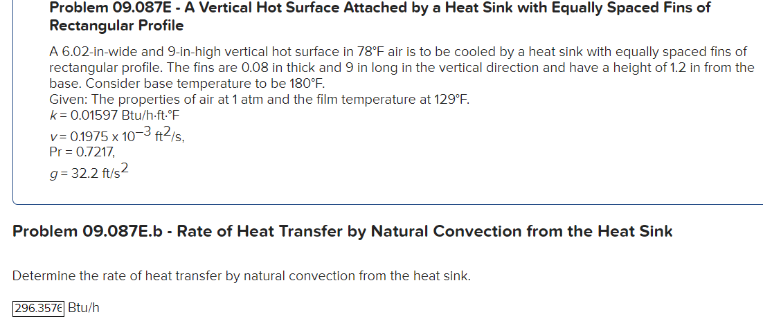 Solved Problem 09.087E - A Vertical Hot Surface Attached by | Chegg.com