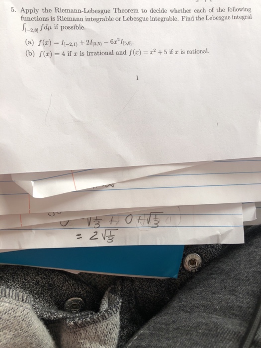 Solved Use the Riemann -Lebesgue theorem to decide if the | Chegg.com