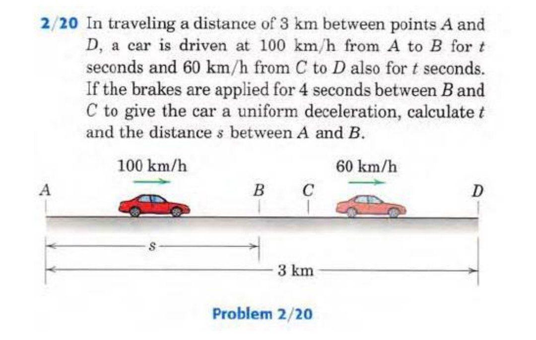 Solved 2 20 In Traveling A Distance Of 3 Km Between Points A Chegg