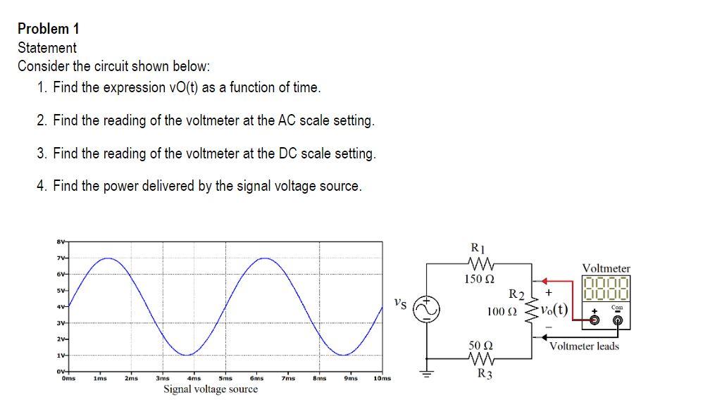 Solved Problem 1 Statement Consider the circuit shown below: | Chegg.com