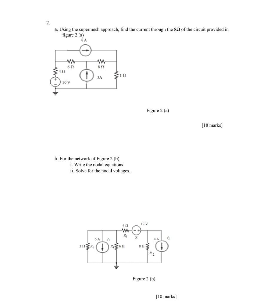 Solved 2. a. Using the supermesh approach, find the current | Chegg.com
