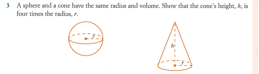 Solved \r\n3 A sphere and a cone have the same radius and | Chegg.com