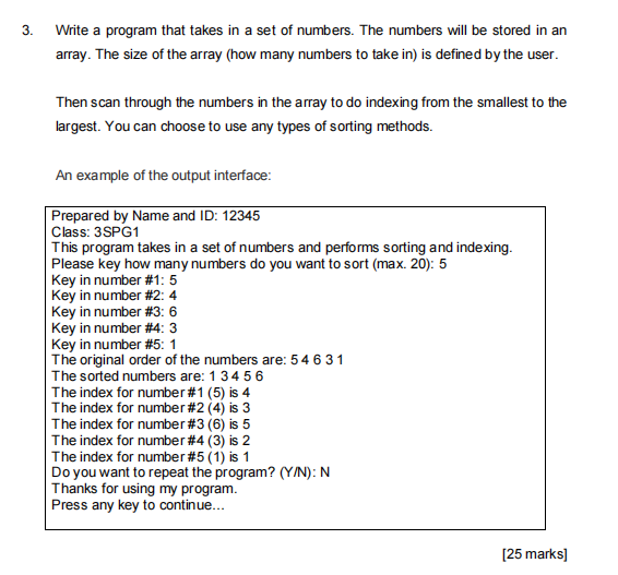 Solved 3. Write a program that takes in a set of numbers. | Chegg.com