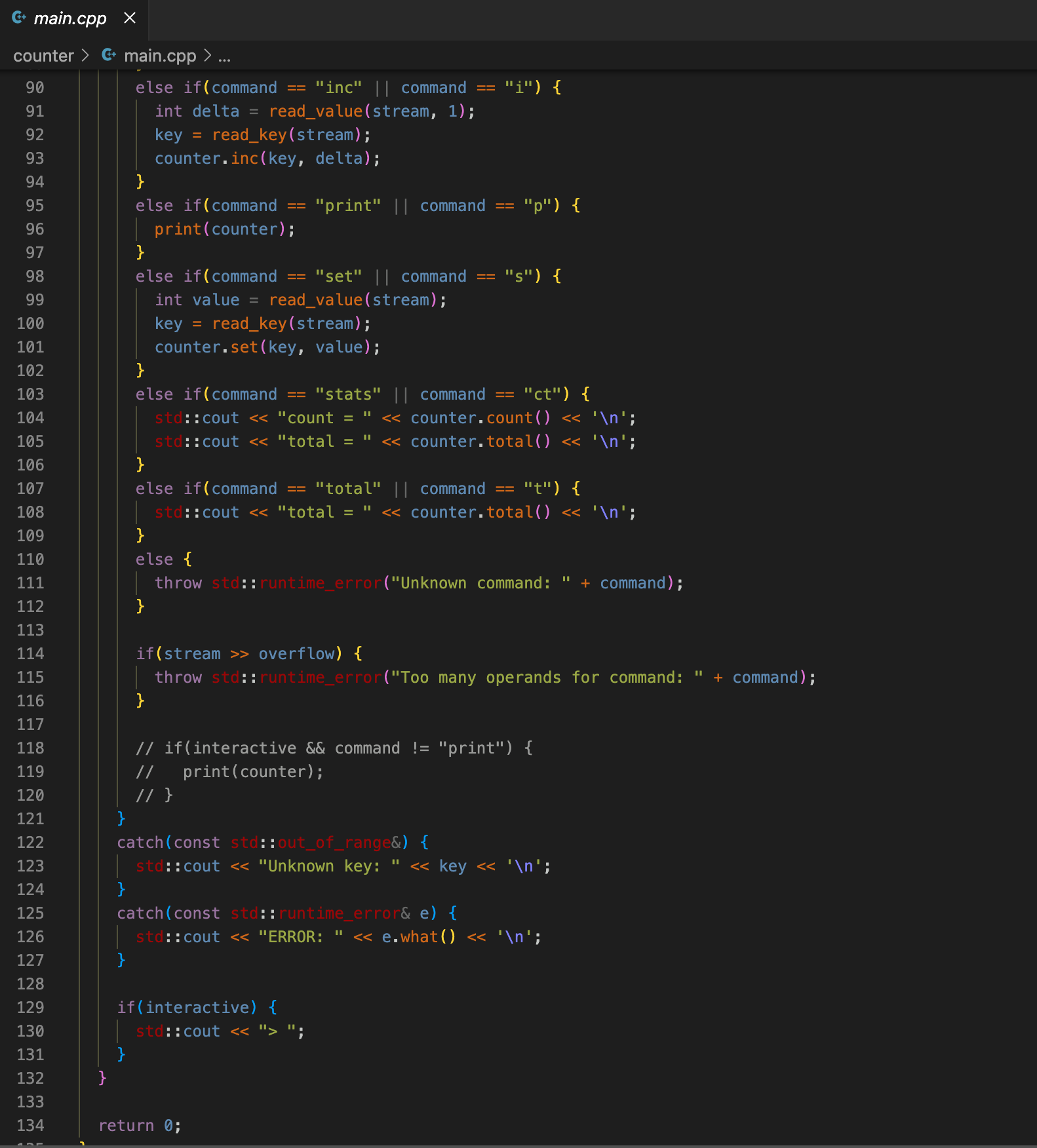 Solved \# Counter In this lab, you'll implement the _map_ | Chegg.com
