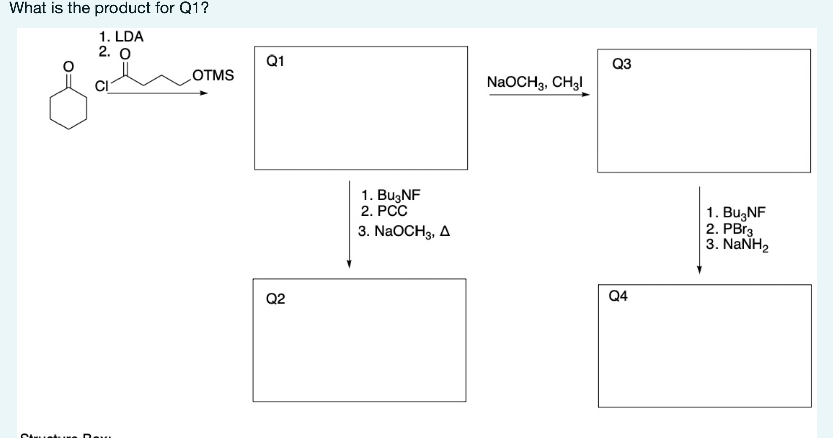 Solved What is the product for Q1?Structure Box: | Chegg.com