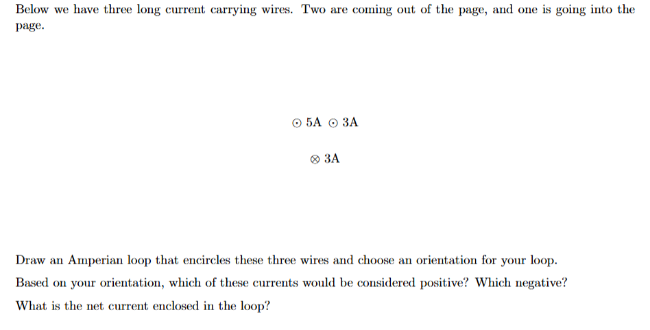 Solved Draw an Amperian loop that encircles these three | Chegg.com
