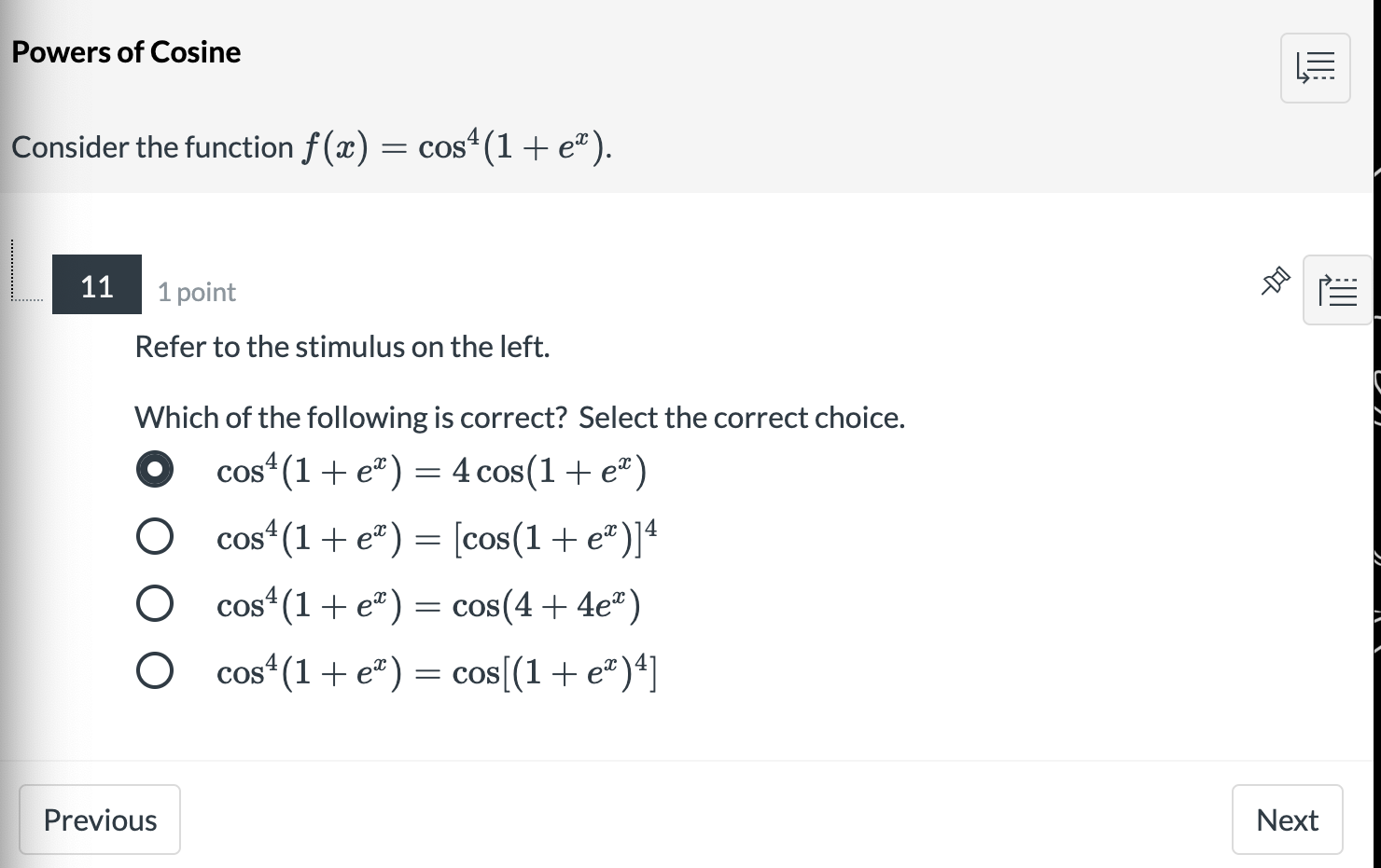 Solved Powers of Cosine II Consider the function f (x) = | Chegg.com