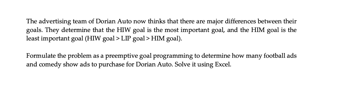 Solved Dorian Auto manufactures luxury cars and trucks. To | Chegg.com