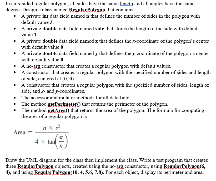 Solved . In an n-sided regular polygon, all sides have the | Chegg.com