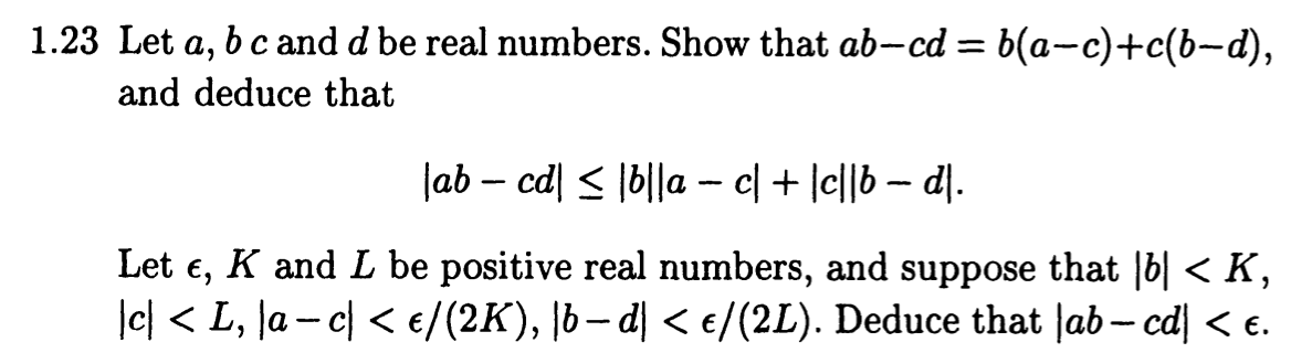 Solved 1.23 Let a,bc and d be real numbers. Show that | Chegg.com