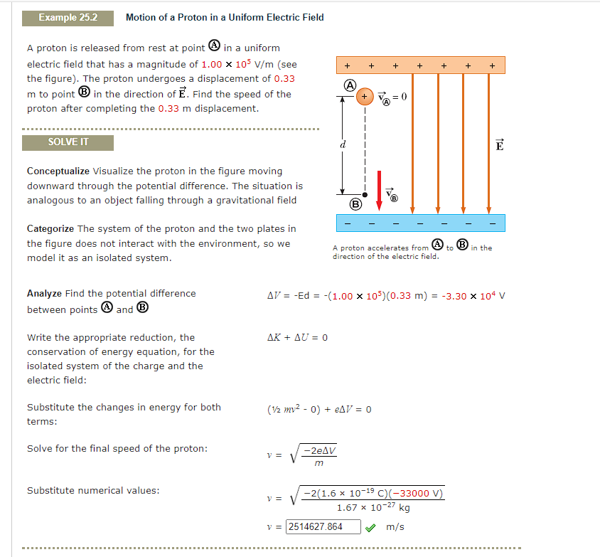 Solved Motion of a Proton in a Uniform Electric Field A | Chegg.com