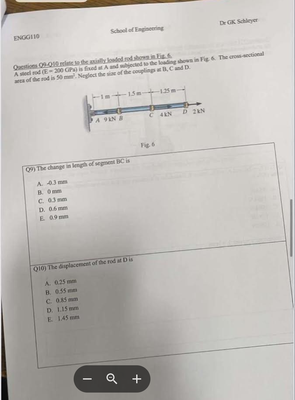 Solved ENGG110 ﻿School of Engineering Questions Q9-Q10 | Chegg.com