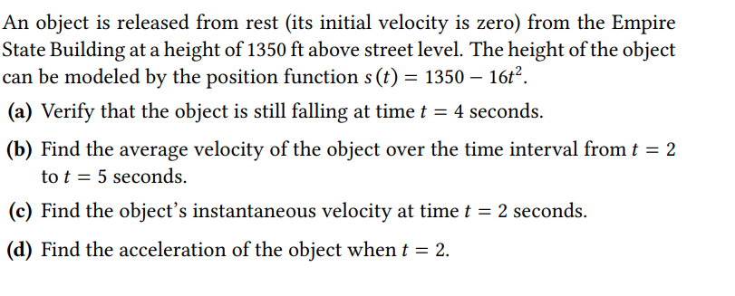 Solved An object is released from rest (its initial velocity | Chegg.com