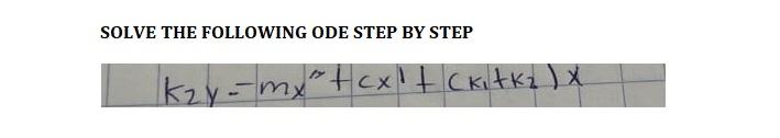 Solve The Following Ode Step By Step Chegg