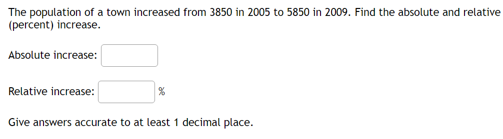Solved The population of a town increased from 3850 in 2005 | Chegg.com