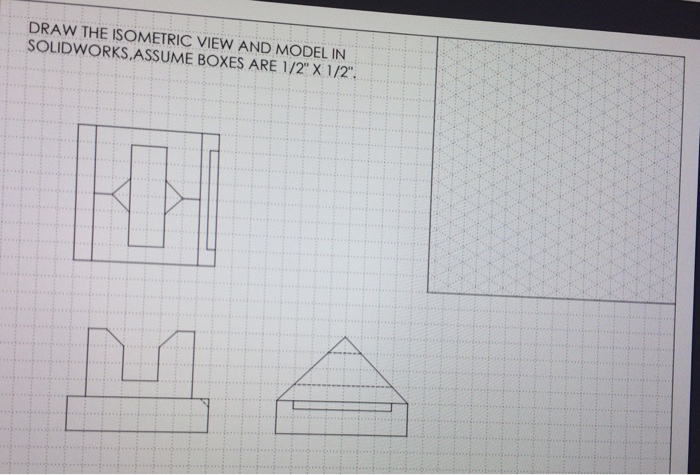 Solved DRAW THE ISOMETRIC VIEW AND MODEL IN SOLIDWORKS. | Chegg.com