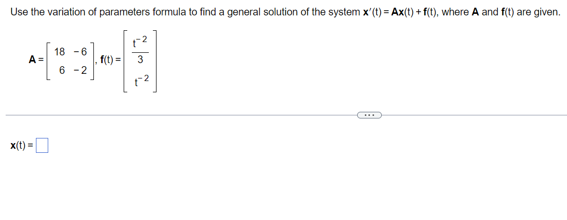 Solved Use the variation of parameters formula to find a | Chegg.com