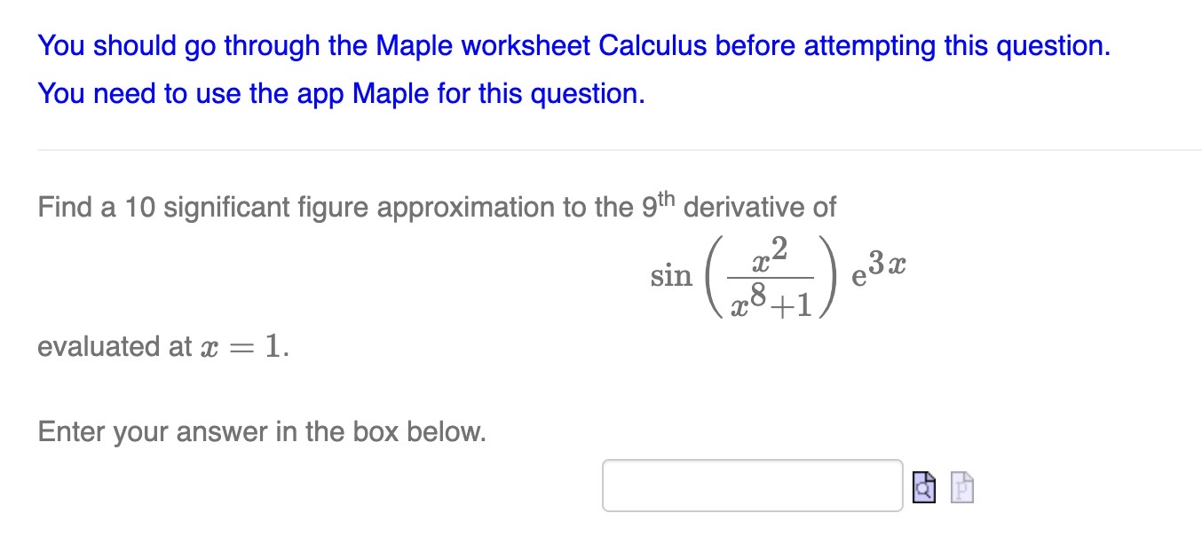 Solved You should go through the Maple worksheet Calculus | Chegg.com