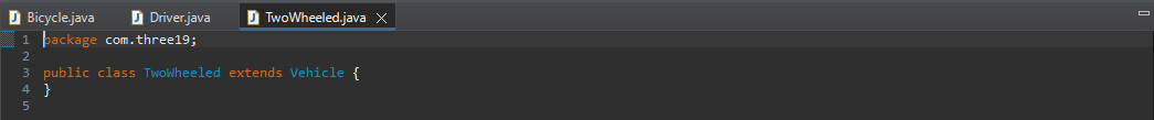 Solved D Bicycle.java D Driver.java D TwoWheeled.java D | Chegg.com