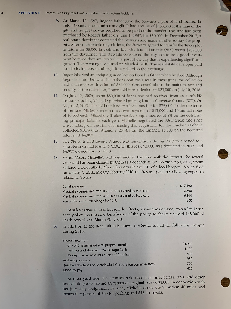 APPENDIX E Practice Set Assignments---Comprehensive | Chegg.com