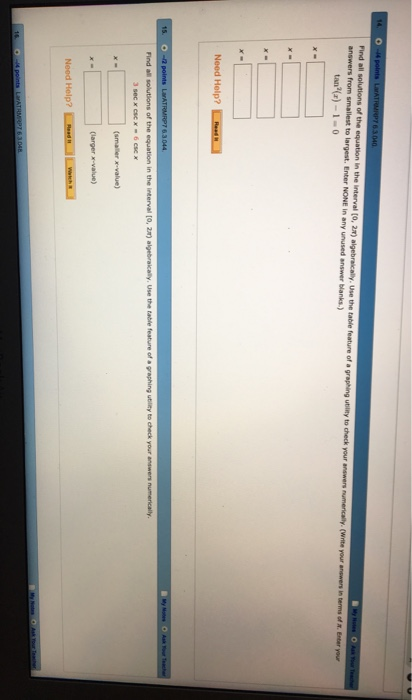 Solved Find all answers from smallest to largest. Enter NONE | Chegg.com