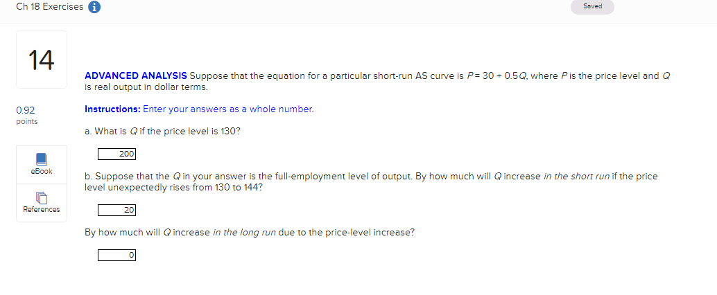 Solved ADVANCED ANALYSIS Suppose that the equation for a | Chegg.com