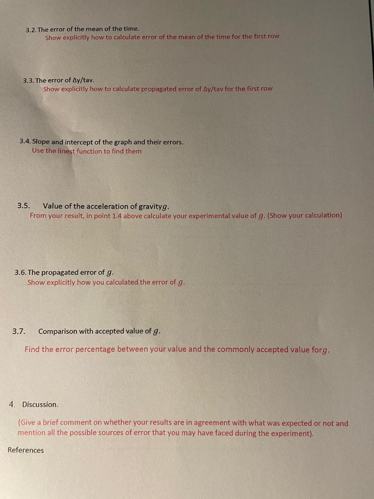 Solved 1. Table of results (Put correct units in the tables) | Chegg.com