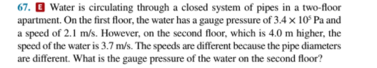 Solved 67. E Water is circulating through a closed system of | Chegg.com
