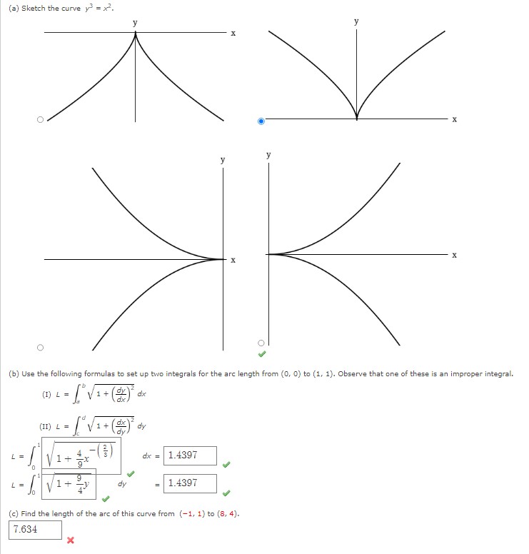 Solved (a) Sketch the curve y3=x2. (b) Use the following | Chegg.com