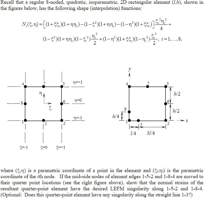 Solved Recall that a regular 8 -noded, quadratic, | Chegg.com