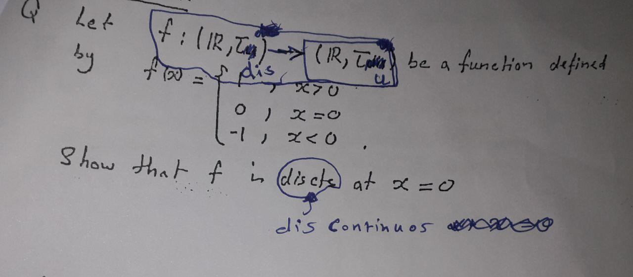 Solved Q Let by filR, TR, Ter be a function defined x70 O) | Chegg.com