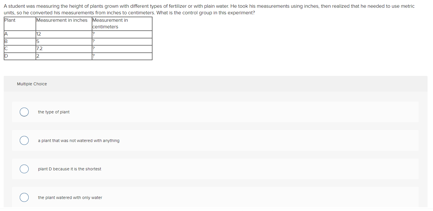 Solved Multiple Choice the type of plant a plant that was | Chegg.com