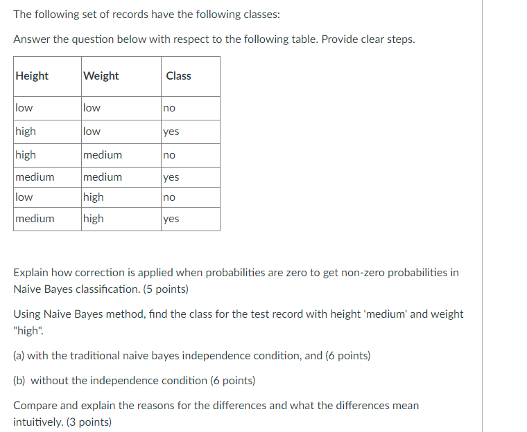 Solved The following set of records have the following | Chegg.com