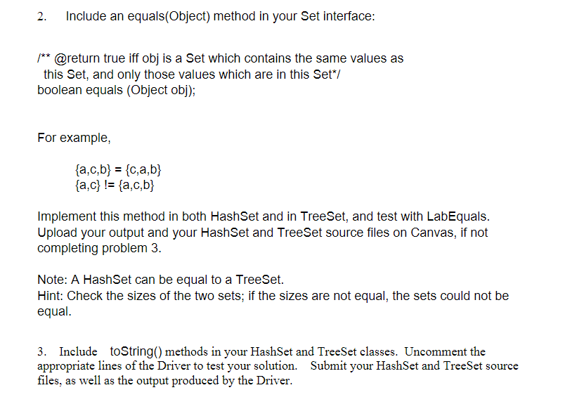 Set: package set; public interface Set { | Chegg.com