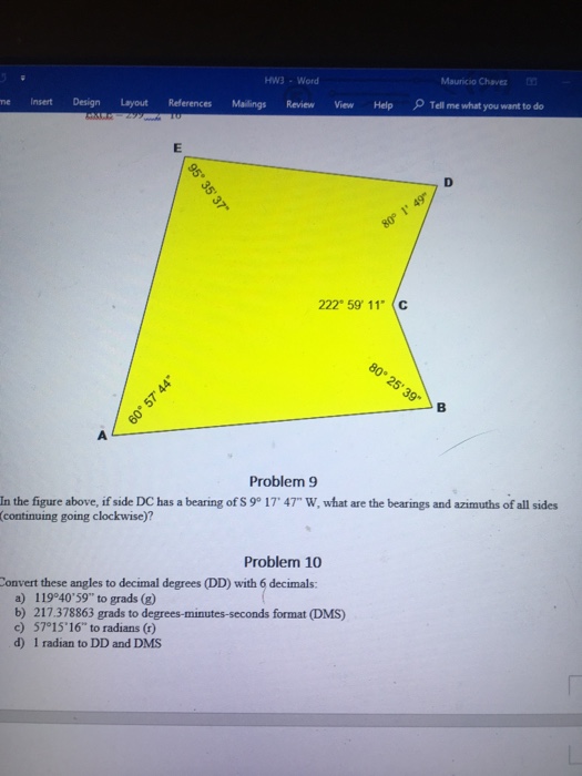 Solved HW3 Word Mauricio Chavez me Insert Design Layout | Chegg.com