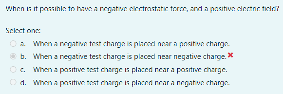 Solved When is it possible to have a negative electrostatic | Chegg.com
