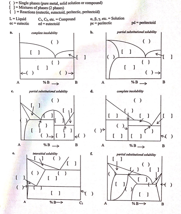 Solved ()-Single phases (pure metal, solid solution or | Chegg.com