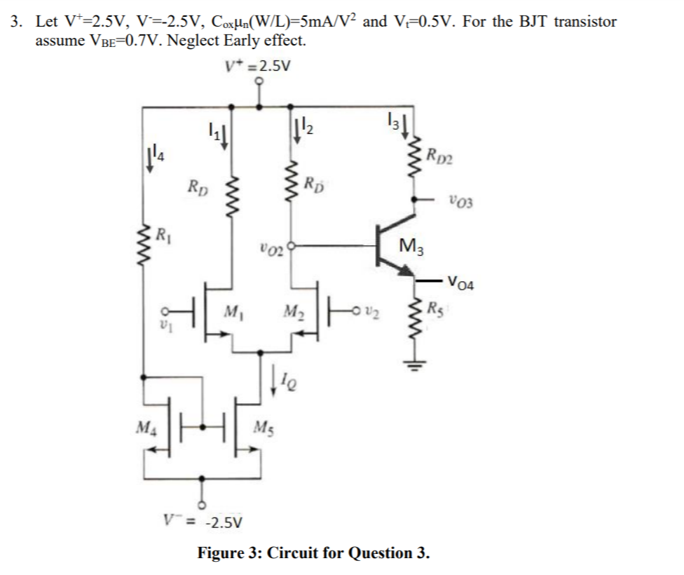 3. Let V*=2.5V, V=-2.5V, Cox\n(W/L)=5mA/V2 and | Chegg.com