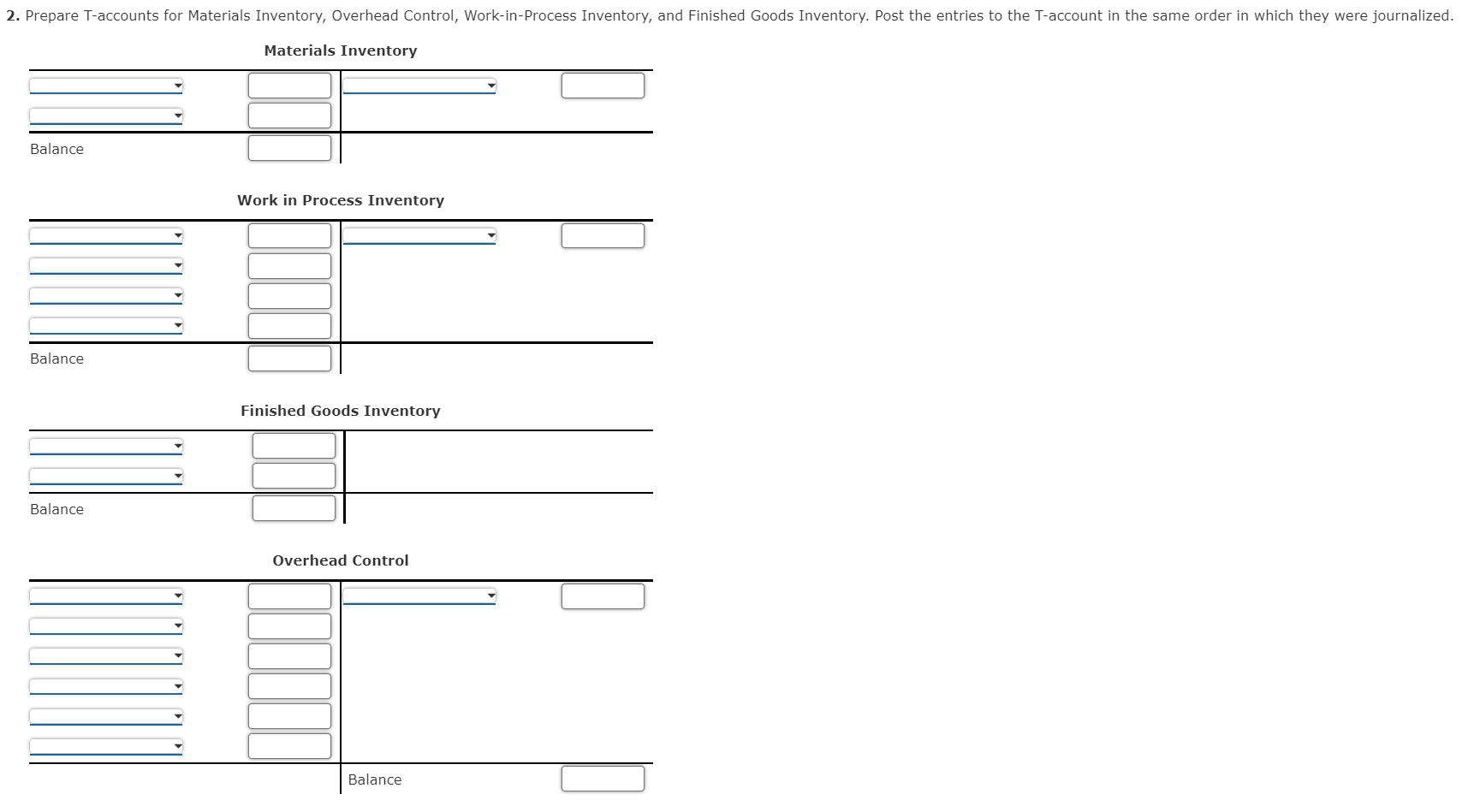 Solved Journal Entries, T-Accounts, Cost of Goods | Chegg.com