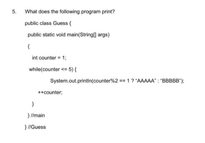 Solved What does the following program print? public class | Chegg.com