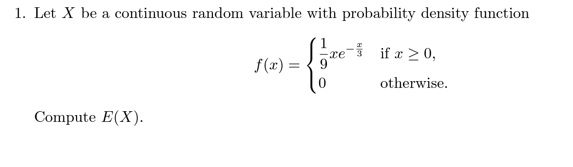 Solved 1 Let X Be A Continuous Random Variable With 0120