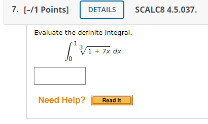 Solved Evaluate the definite integral. 1 3 1 + | Chegg.com