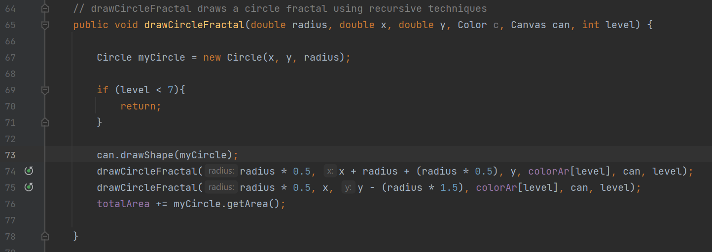 Solved //TODO: // drawFractal creates a new Canvas object // | Chegg.com