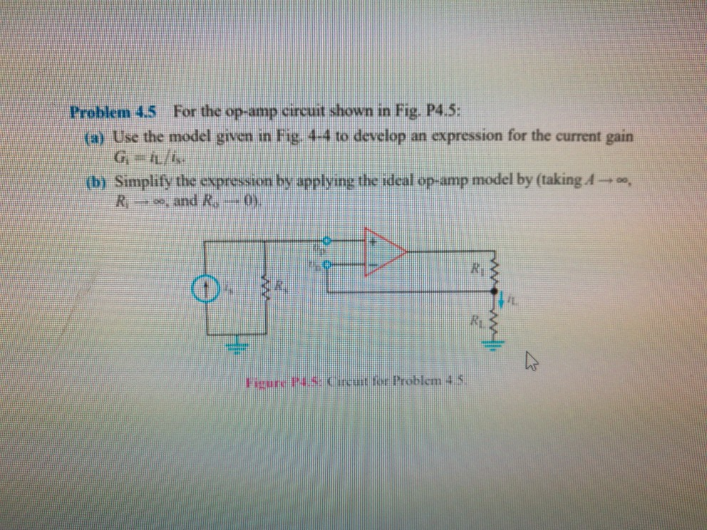 Solved Problem 45 For the op-arnp circuit shown in Fig. P4.5 | Chegg.com
