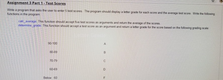Solved Assign Test Scores Write a program that asks the user | Chegg.com