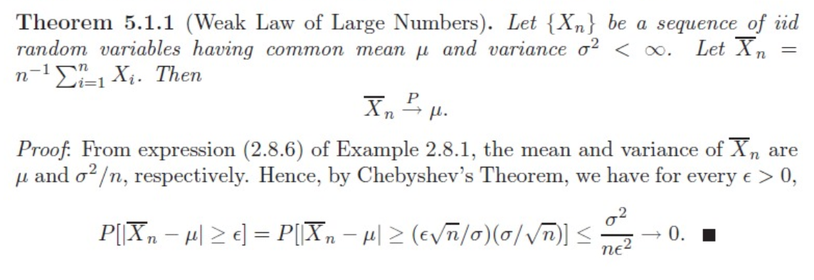 Solved Theorem 5.1.1 (Weak Law of Large Numbers). Let {Xn} | Chegg.com