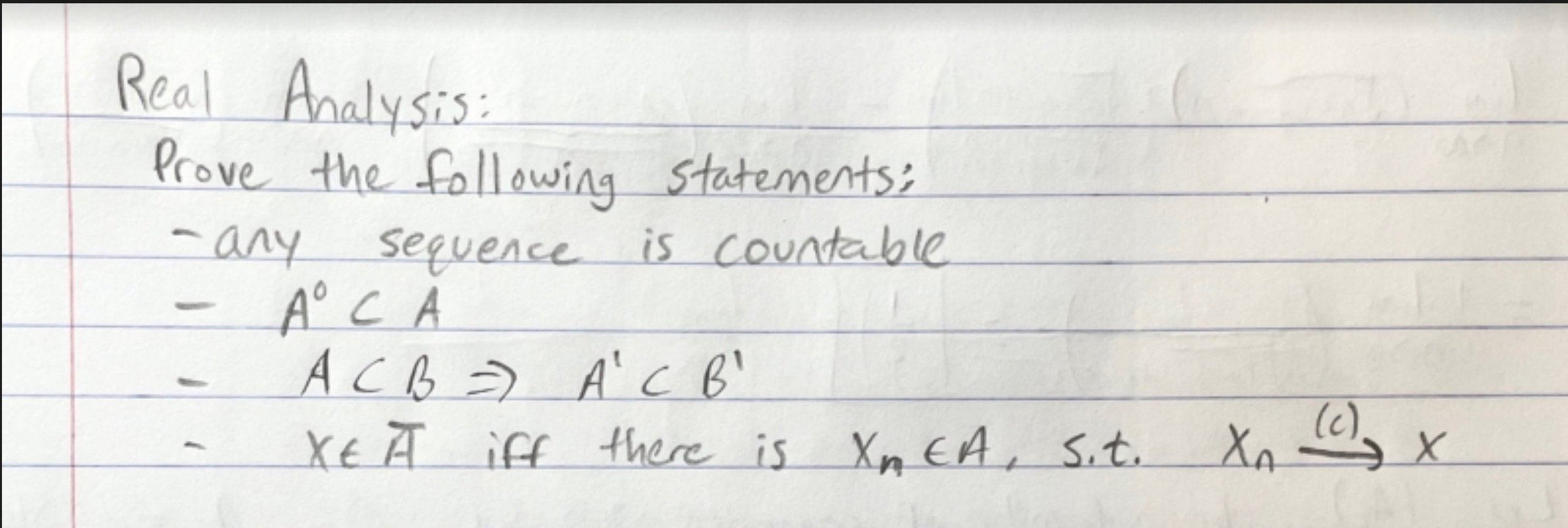 Solved Real Analysis: Prove the following statements: - any | Chegg.com