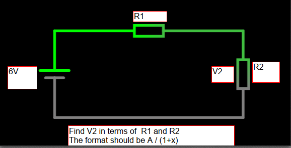 Solved Find V2 in terms of R1 and R2 The format should be | Chegg.com