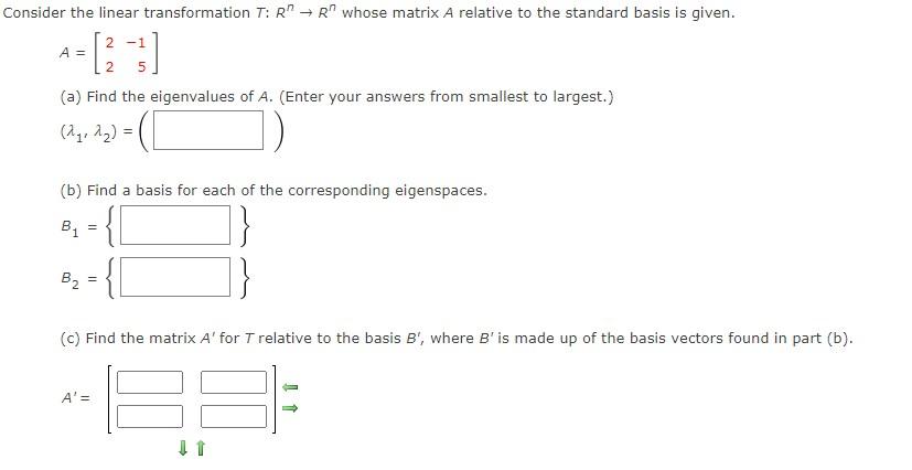 Solved sider the linear transformation T:Rn→Rn whose matrix | Chegg.com