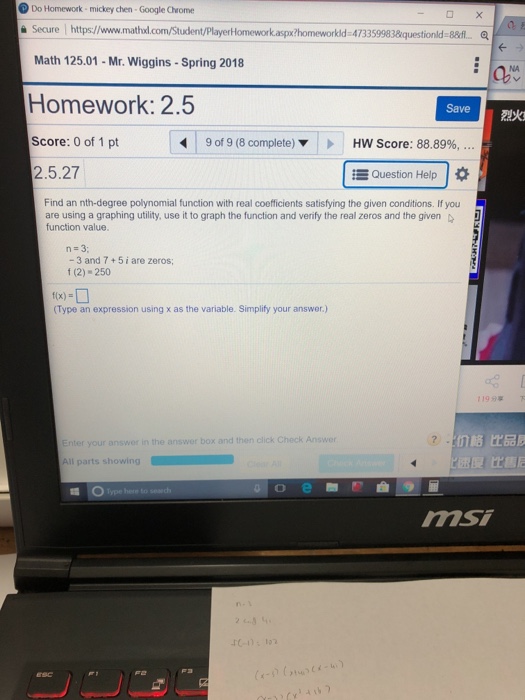 Solved Do Homework-mickey chen-Google Chrome Secure | Chegg.com